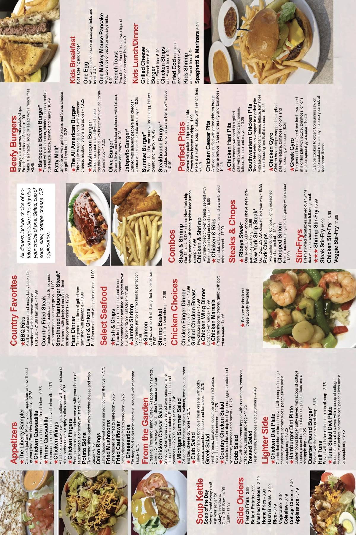 Menu at Liberty Family Dining restaurant, Flushing