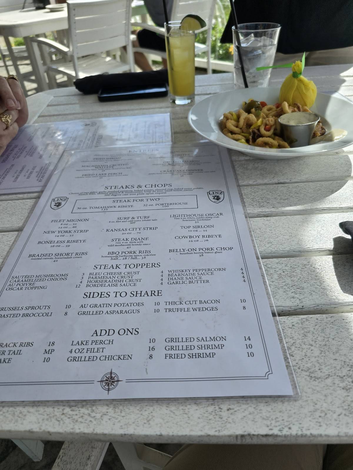 Menu at Lighthouse Restaurant, Cedar Lake