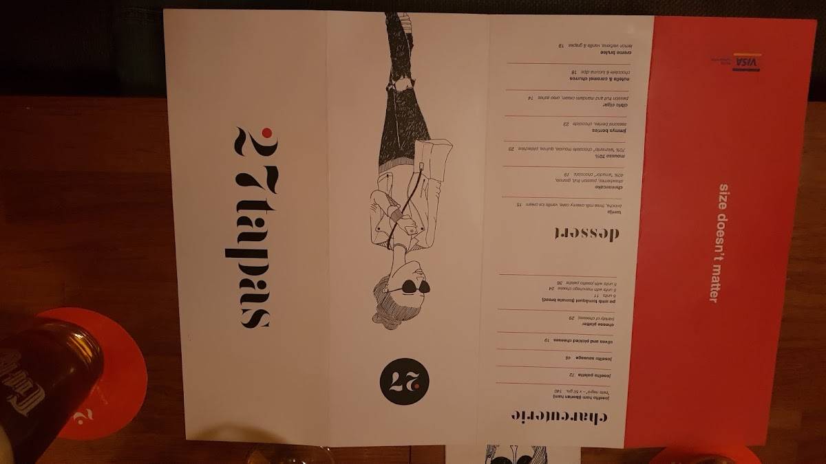 Carta del restaurante 27 Tapas, Miraflores