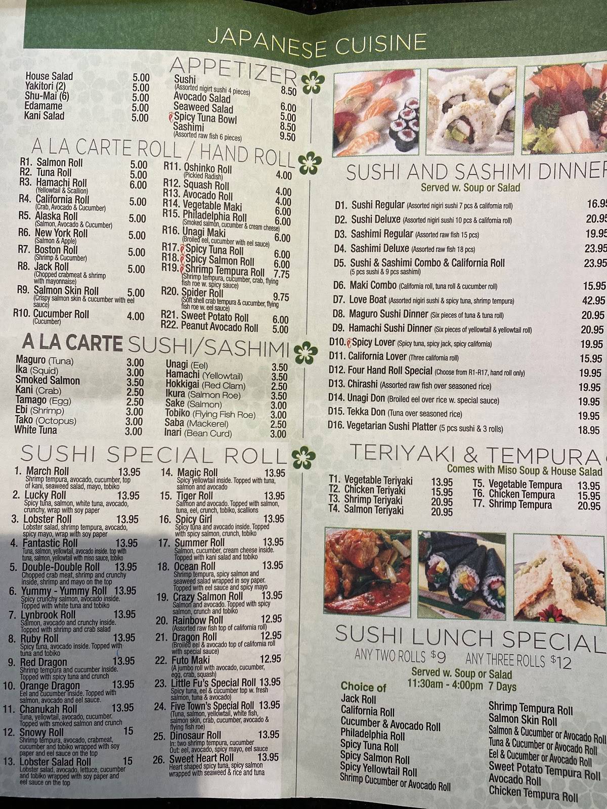 Menu at Little Fu's pub & bar, Hewlett
