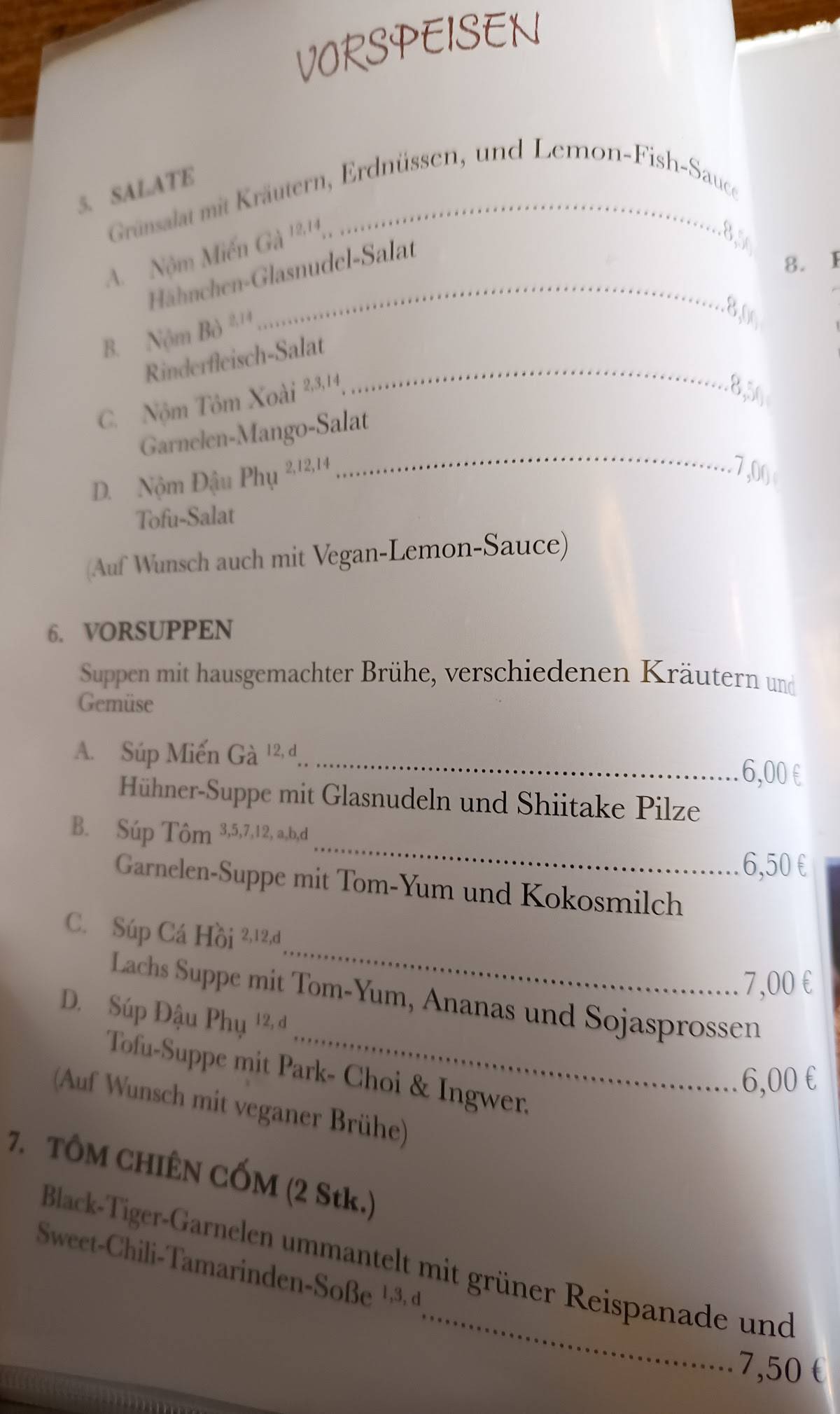 Speisekarte von Little Hanoi restaurant, Braunschweig