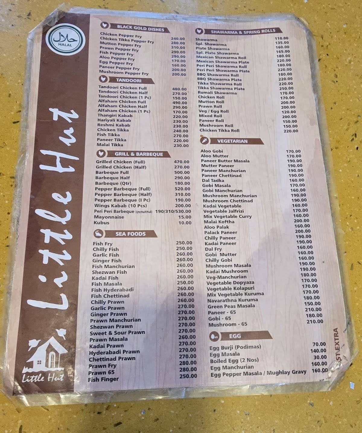 Menu at Little Hut The Family Fast Food, Chennai, Plot No:1666