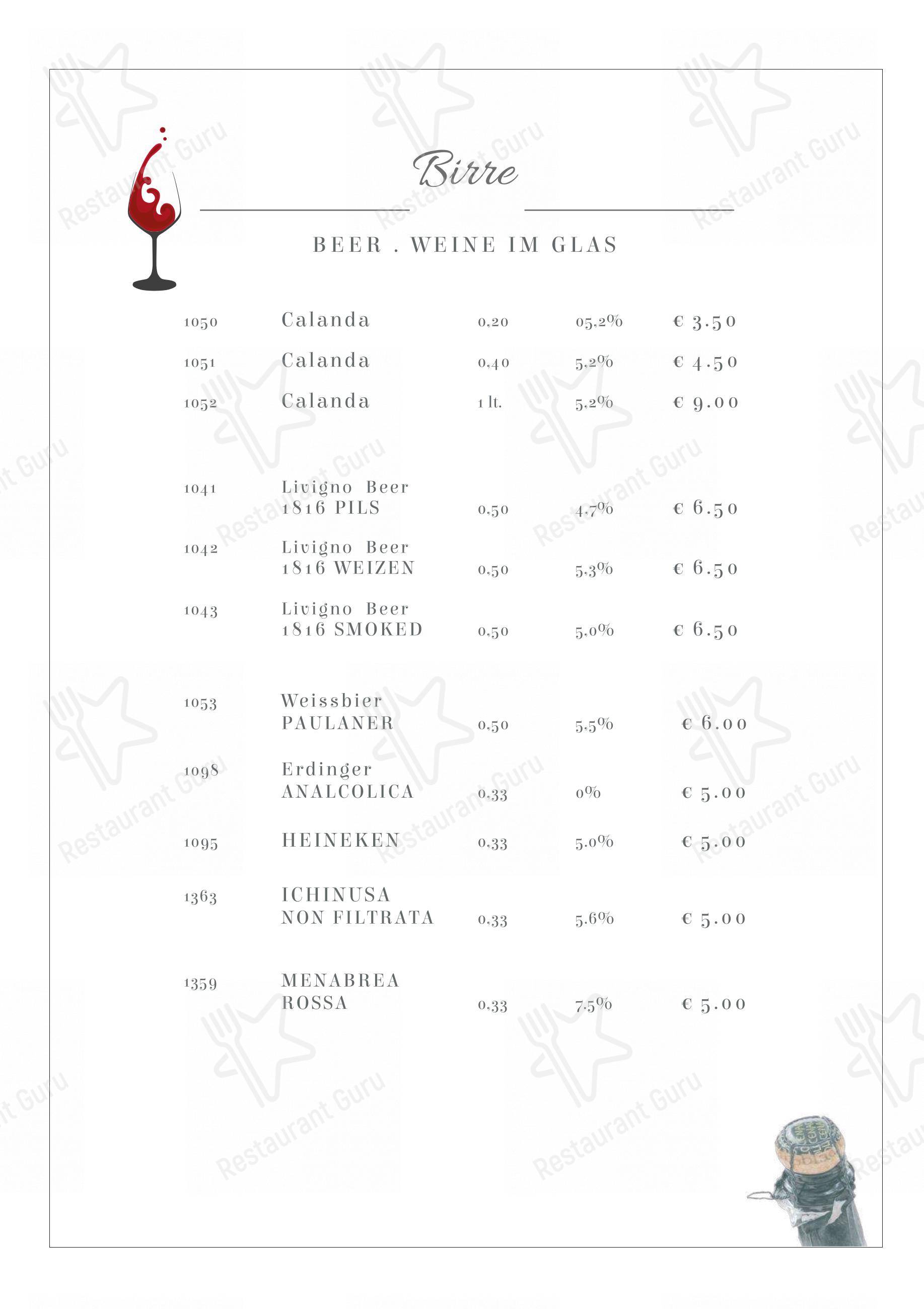 Menu da Ristorante Il Cenacolo, Livigno