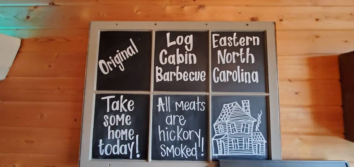 Menu at Log Cabin Barbecue, McGaheysville, Spotswood Trail