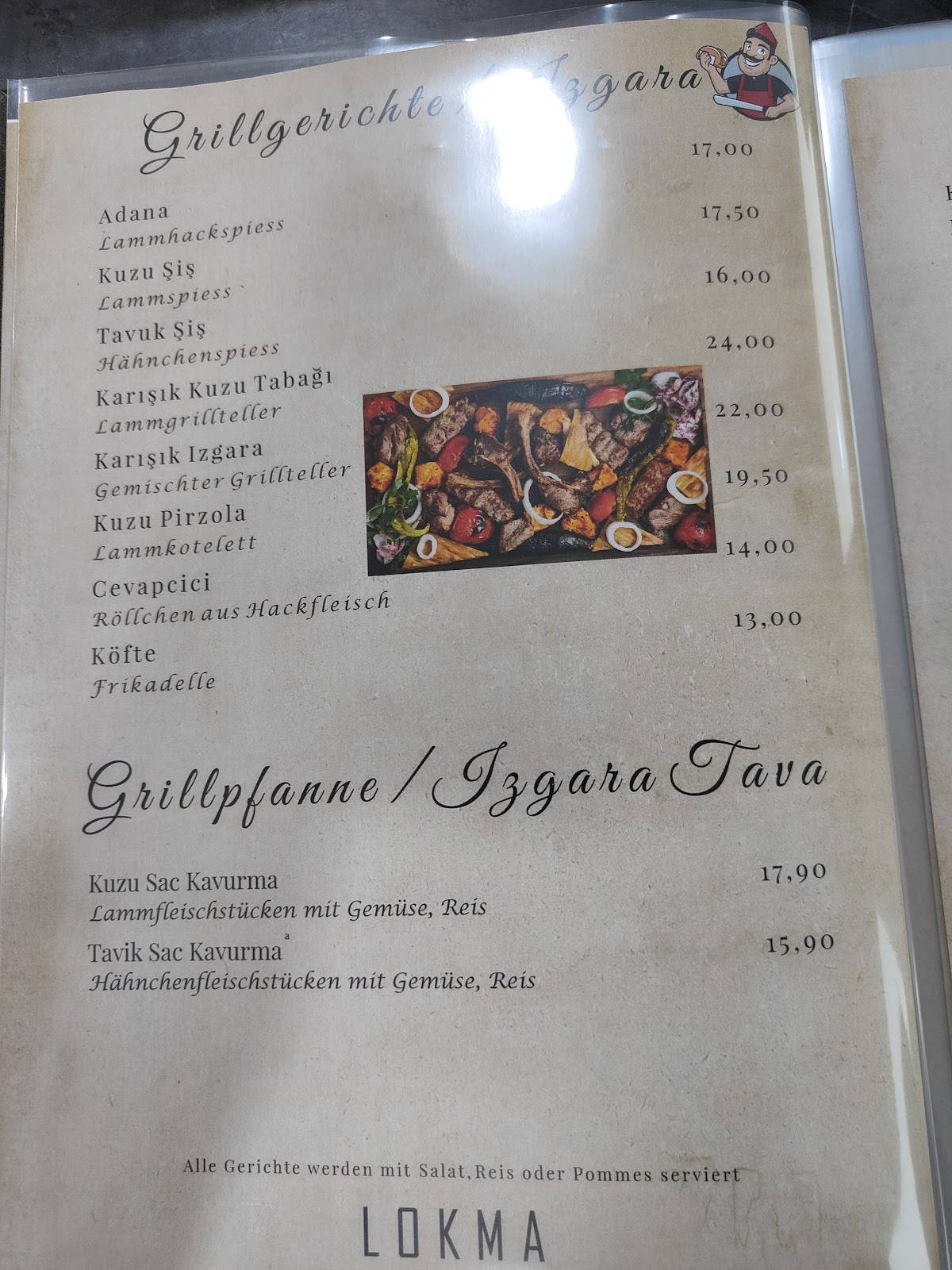 Menu at Lokma Grill-Kebab restaurant, Rheinfelden