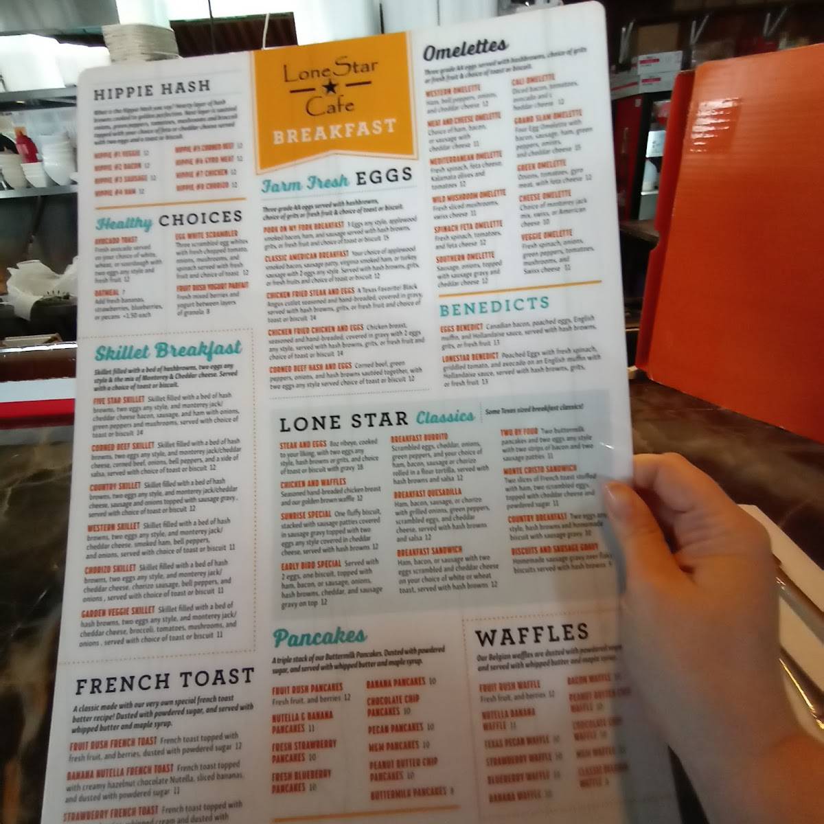 Menu at Lone Star Cafe, Arlington