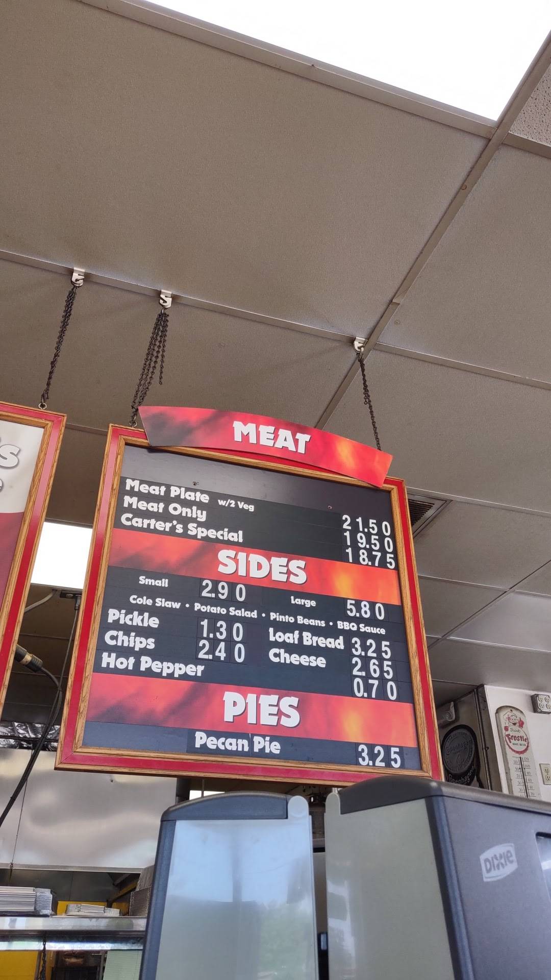 Menu at Carter's Bar-B-Que, Longview