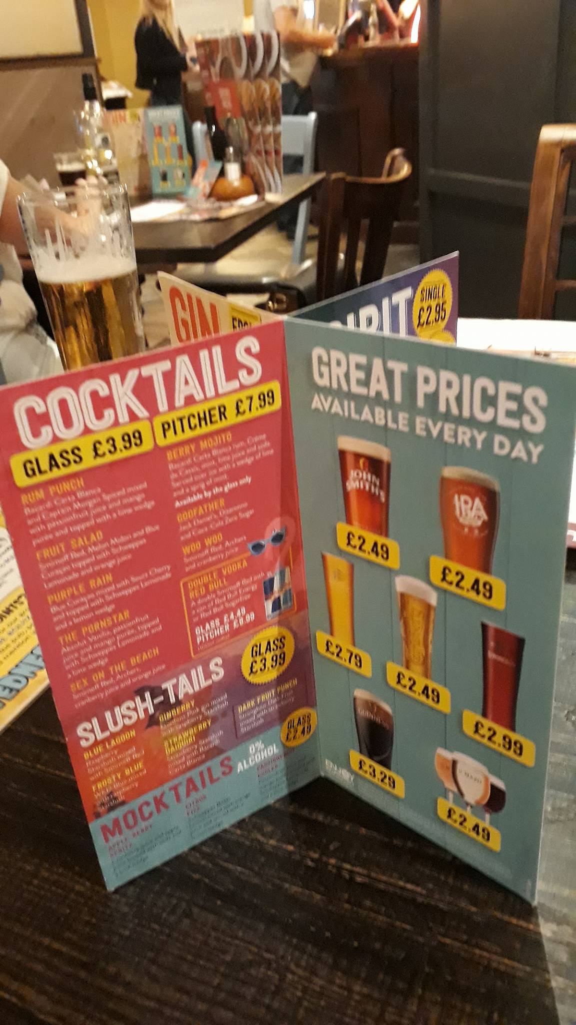 Menu at Lord Gascoigne pub & bar, Leeds, 6 Aberford Rd