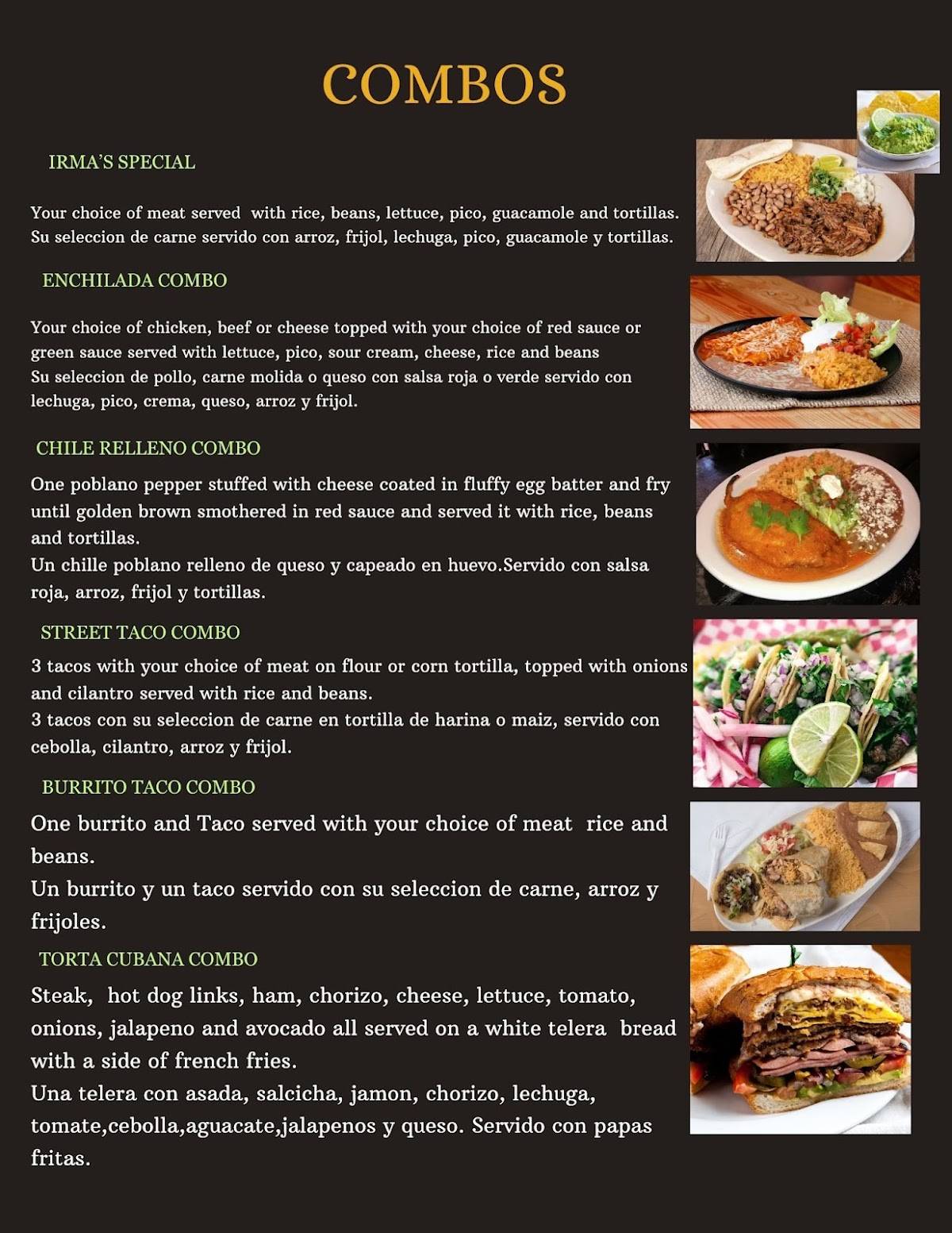 Menu at Los Antojos De Tita restaurant, Arkansas City