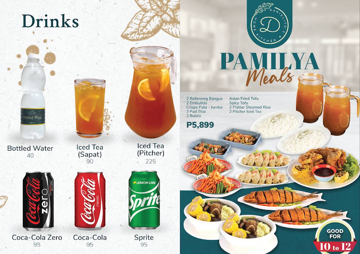 Menu at Danielito's Home Kitchen restaurant, Los Baños, Agapita Rd