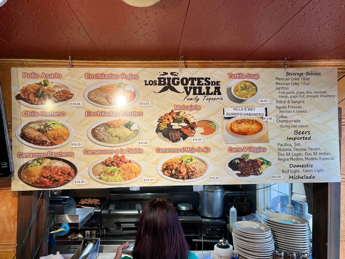 Menu at Los Bigotes de Villa restaurant, Federal Way