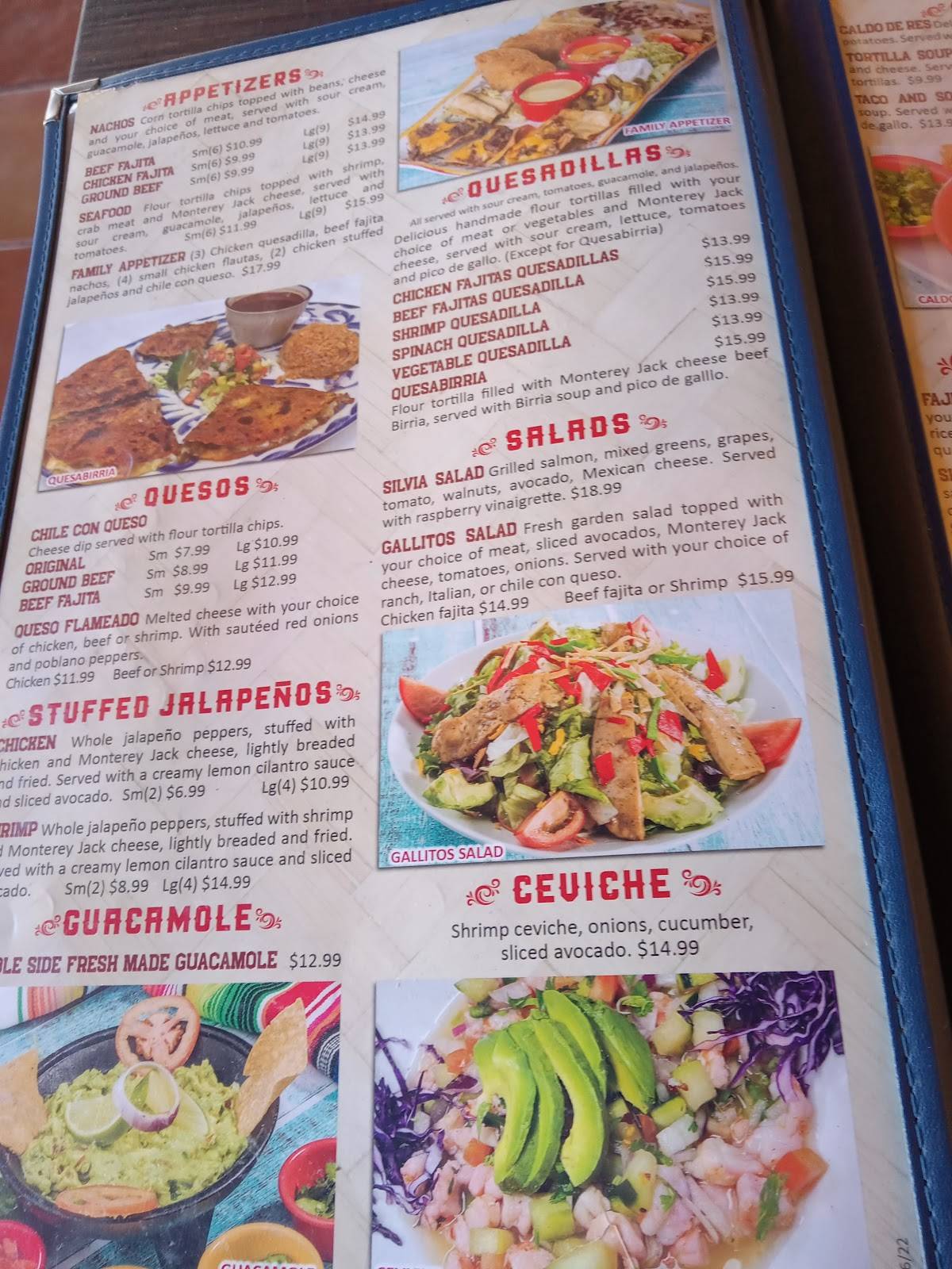 Menu at Los Gallitos Mexican Cafe, Houston, Murphy Rd