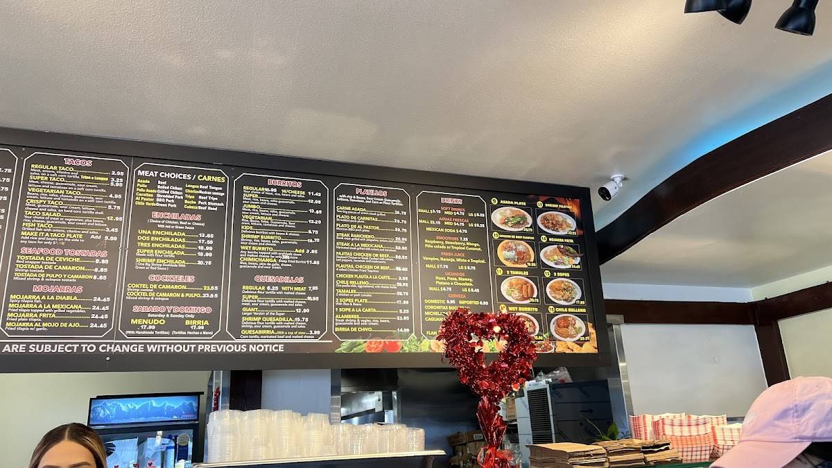 Carta del restaurante Los Inmortales Taqueria Cocina Mexicana, Sacramento