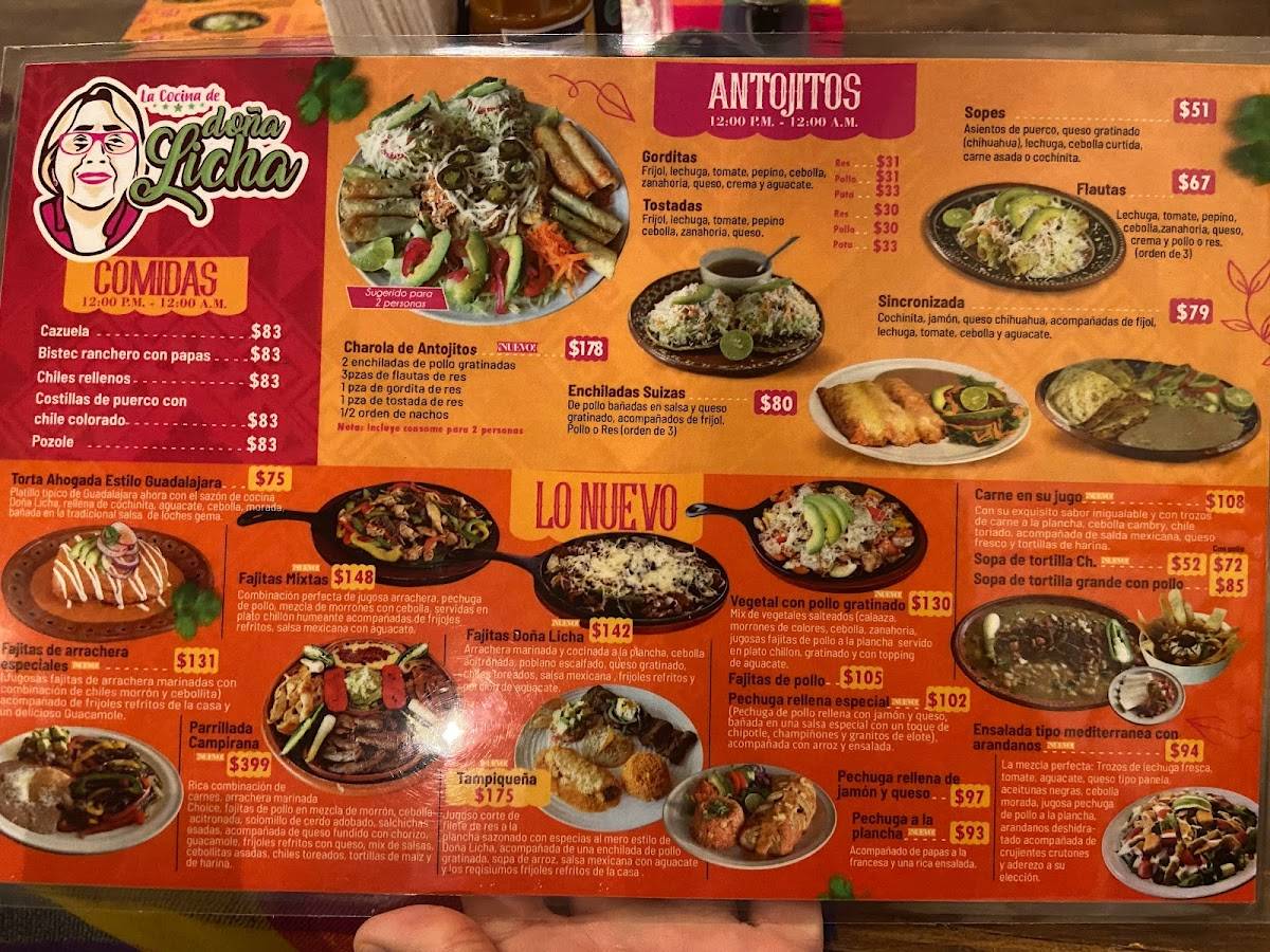 Carta del restaurante La Cocina DoñaLicha Los Mochis, Los Mochis