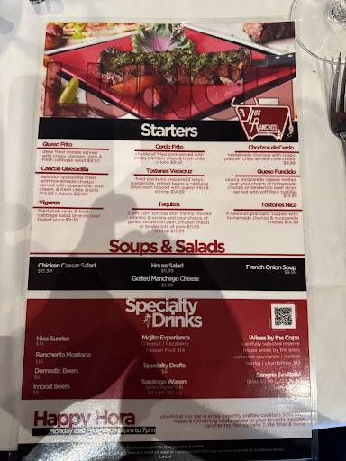 Menu at Los Ranchos steakhouse, Coral Gables, Ponce de Leon