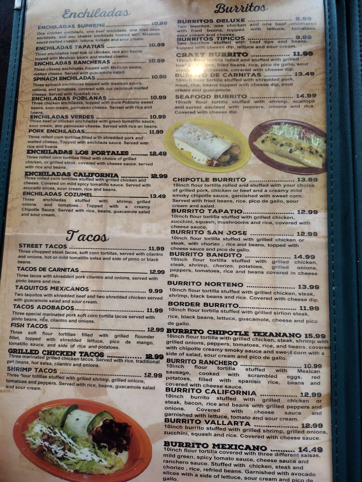 Menu at Los Portales Mexican Restaurant, Lottsburg, 803 Northumberland Hwy
