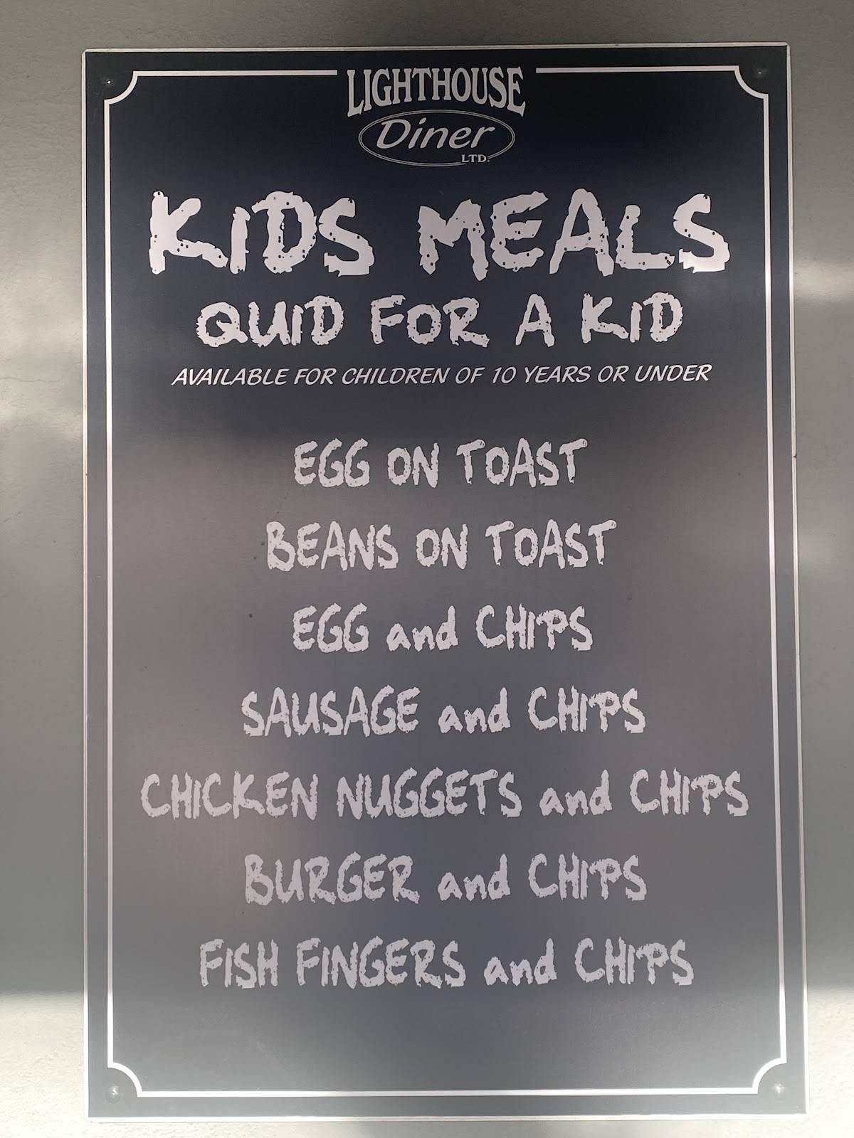 Menu at Lighthouse Diner cash only. cafe, Lowestoft