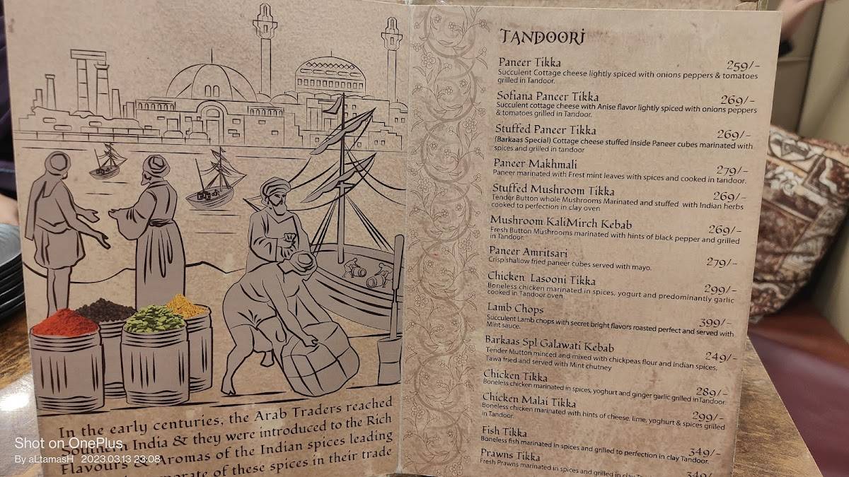 Menu at Barkaas Indo-Arabic Restaurant, Lucknow