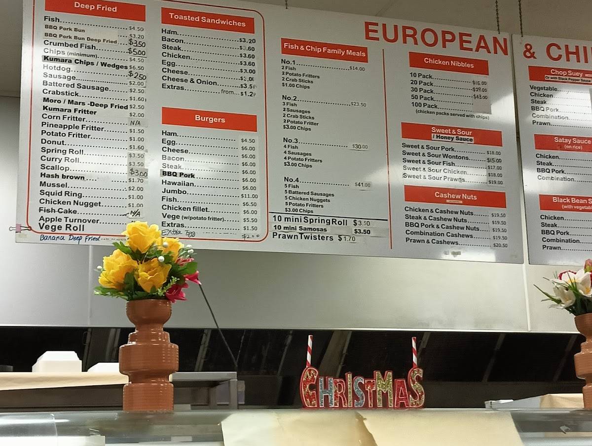 Menu at Lucky Chinese & European Takeaway restaurant, Hamilton