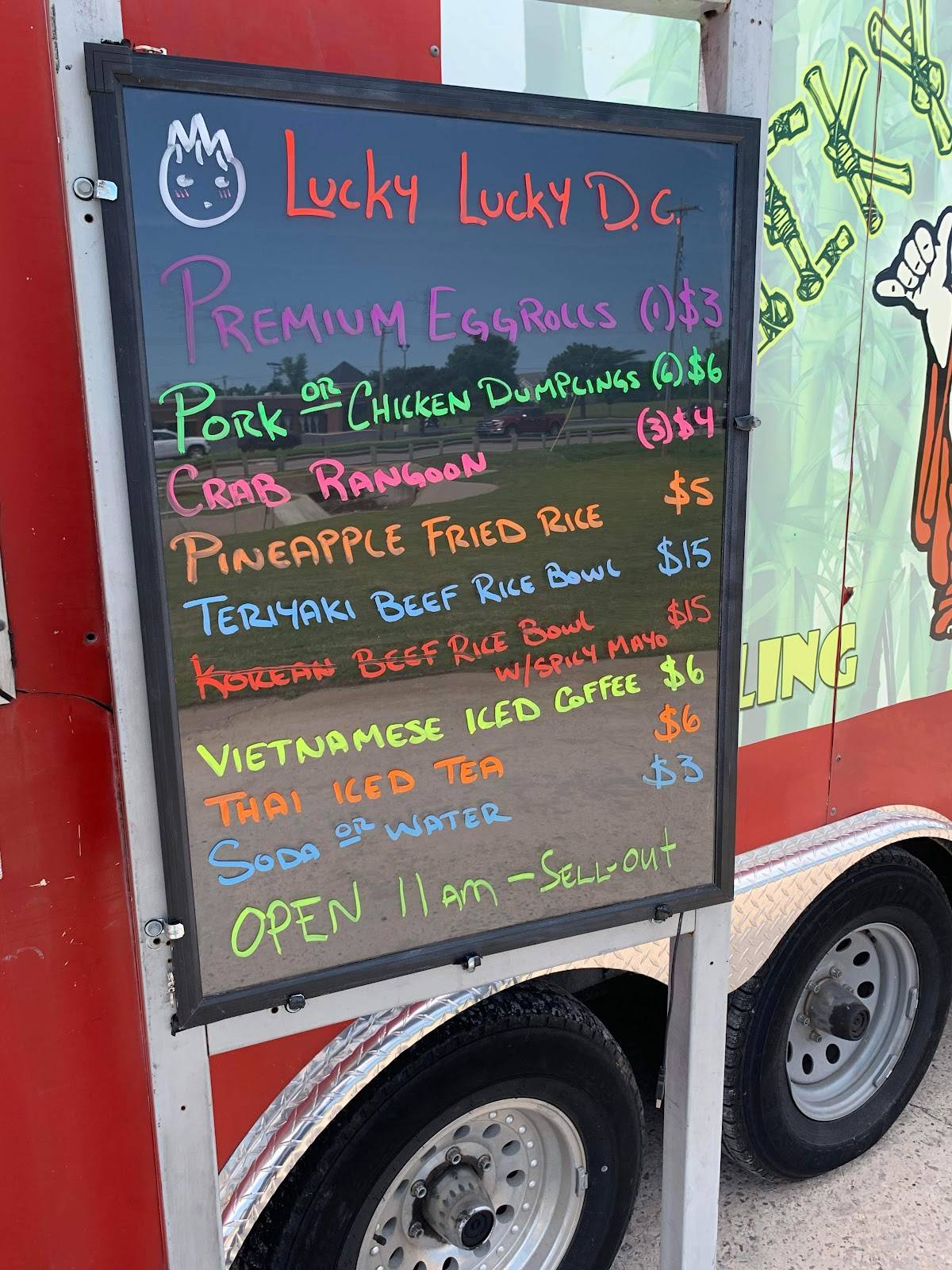 Menu at Lucky Lucky restaurant, Oklahoma City