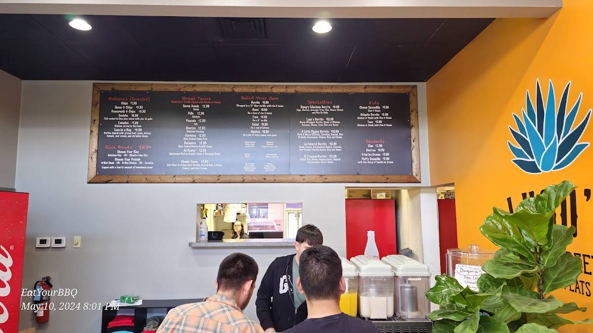 Menu at Lugo’s Taco Street restaurant, Bad Axe
