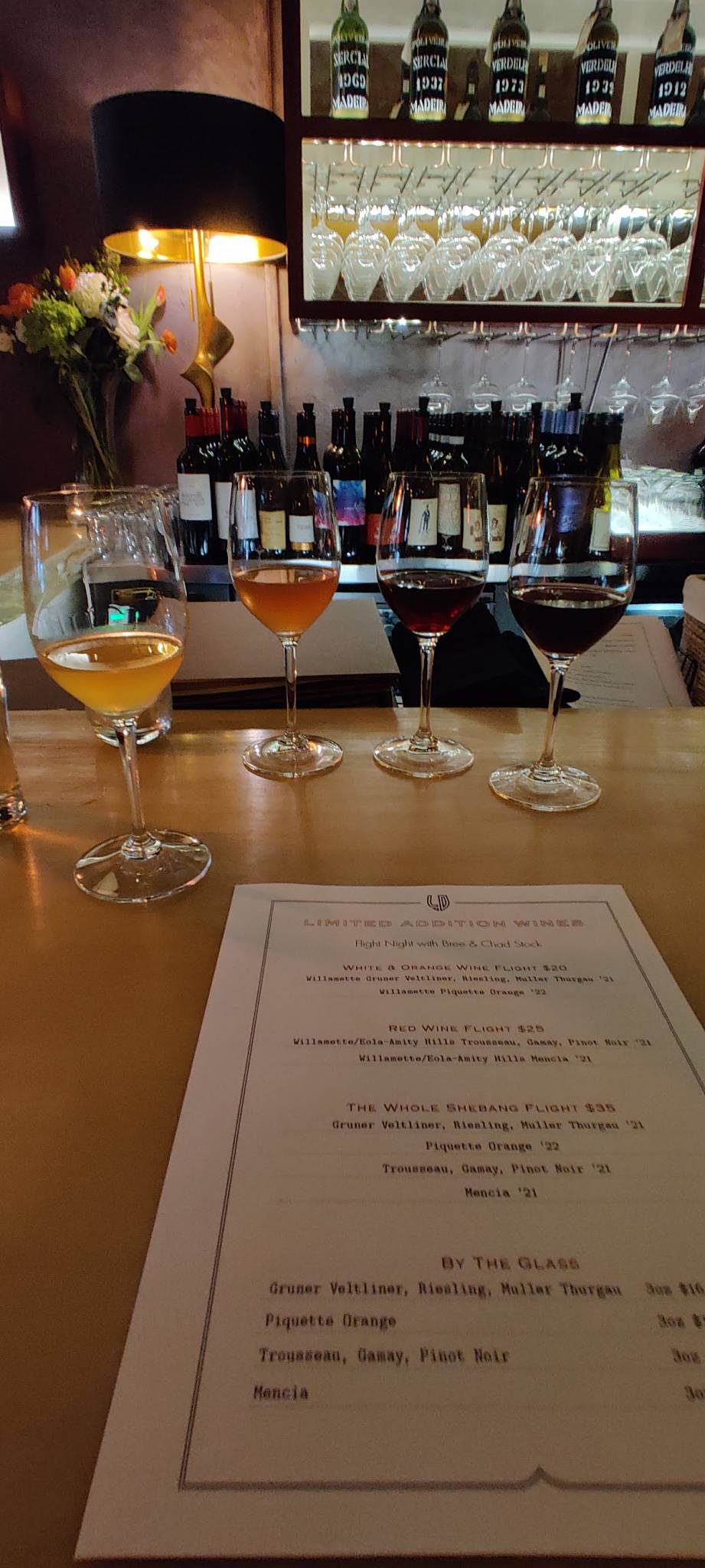 Menu at Lula Drake Wine Parlour pub & bar, Columbia