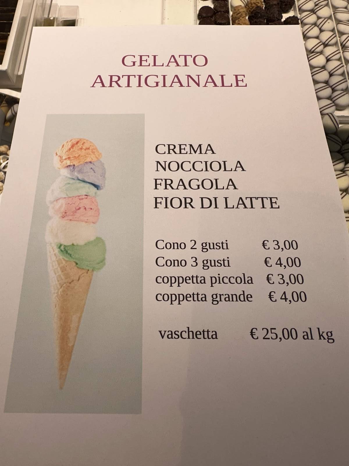 Menu da Lunetta pasticceria, Bergamo