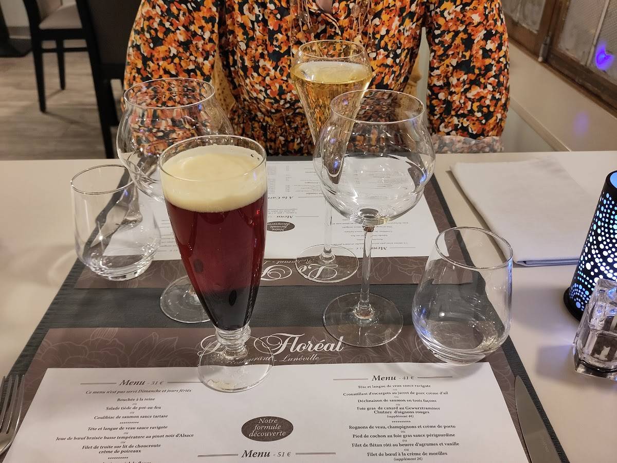 Menu at Le Floréal restaurant, Lunéville