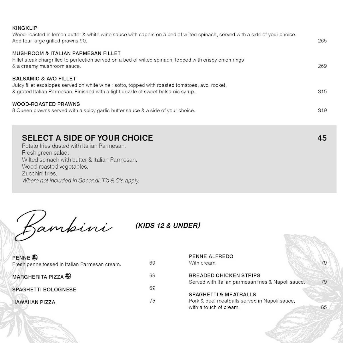 Menu at Lupa Osteria restaurant, Johannesburg, Kwena Square Corner of ...