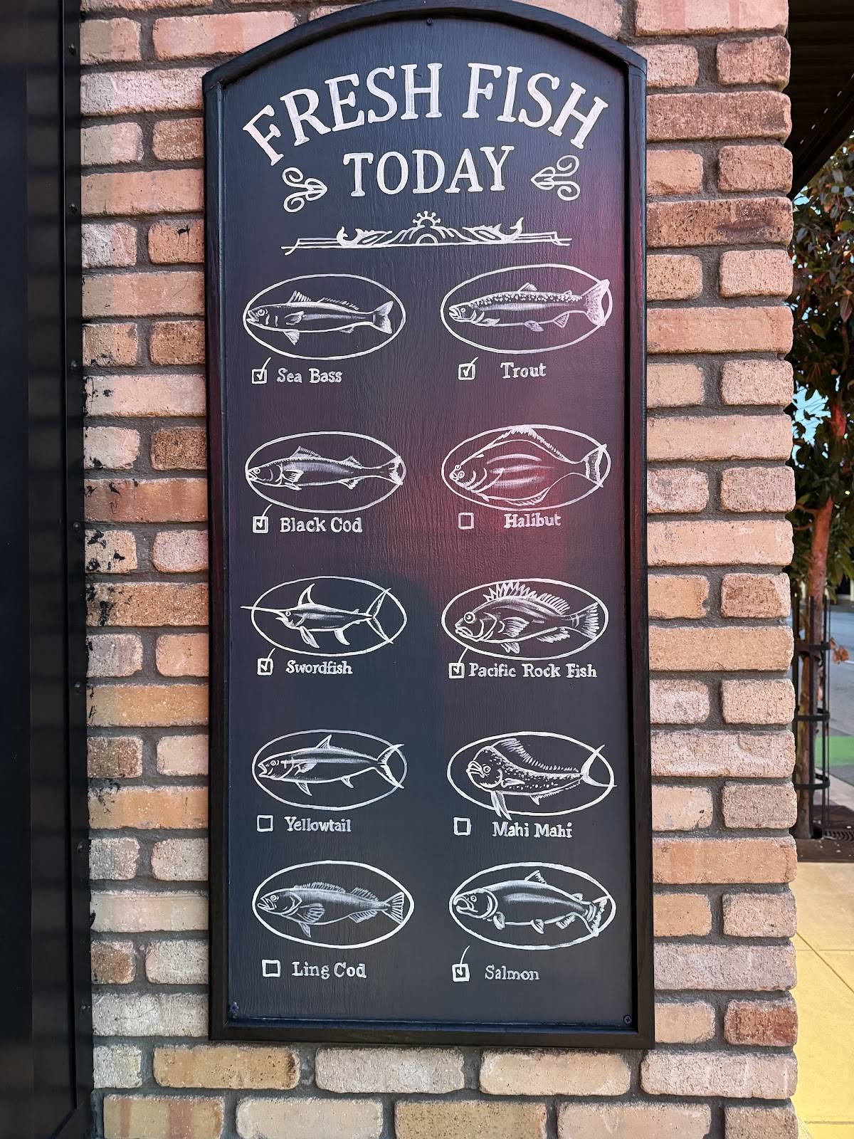 Menu at Lure Fish House restaurant, San Luis Obispo