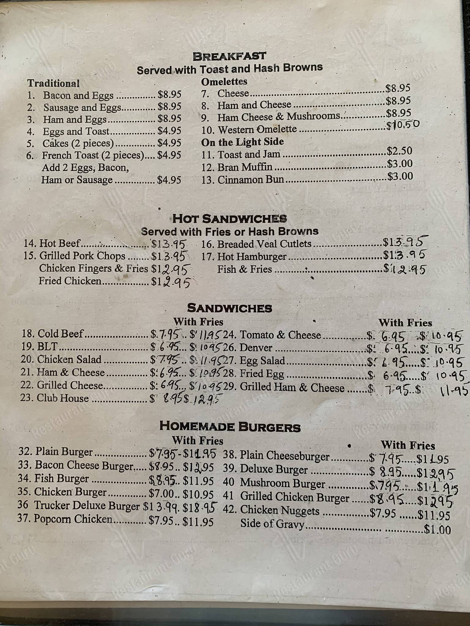 Menu at Lynn's Restaurant, Sturgis