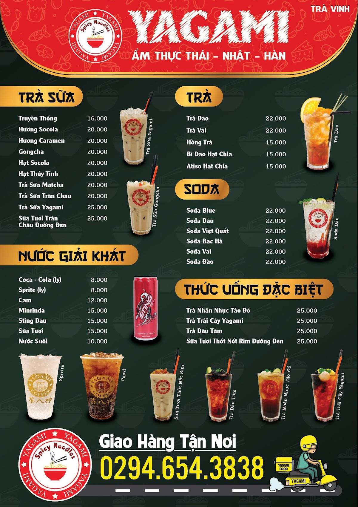 Menu at Mì cay Yagami Trà Vinh Ẩm thực lẩu Thái - Nhật - Hàn restaurant ...