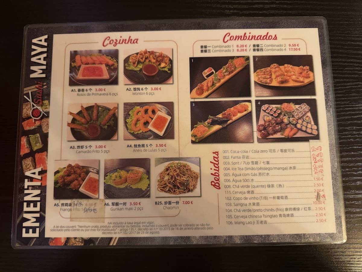 Menu em MAYA Sushi restaurante, Lisboa