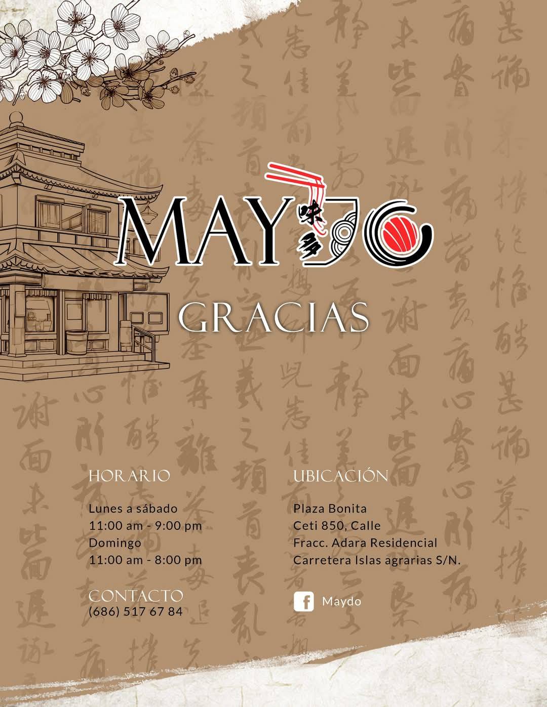 Carta del restaurante MAYDO, Mexicali