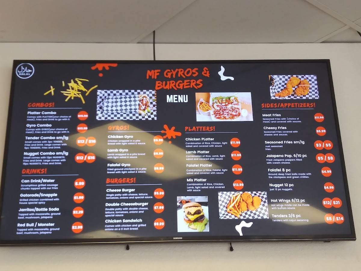 Carta del restaurante MF Gyros & Burgers, Sacramento
