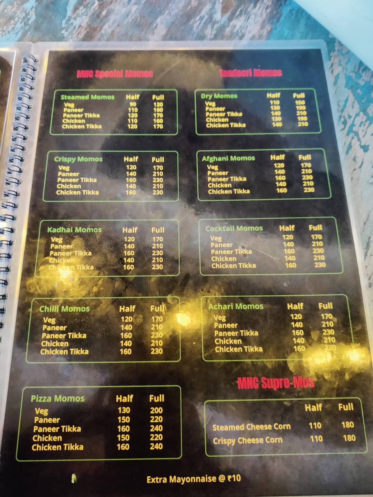 Menu at MOMO NATION CAFE, Kangra