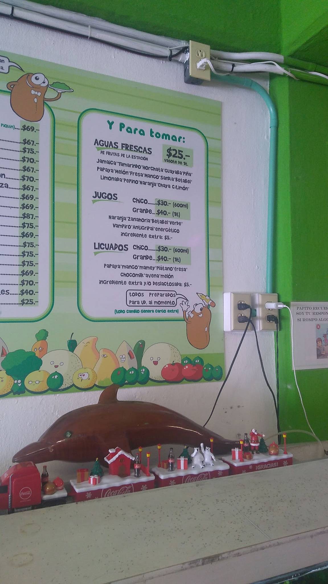 Menu at MR. BEAN restaurant, Cancún