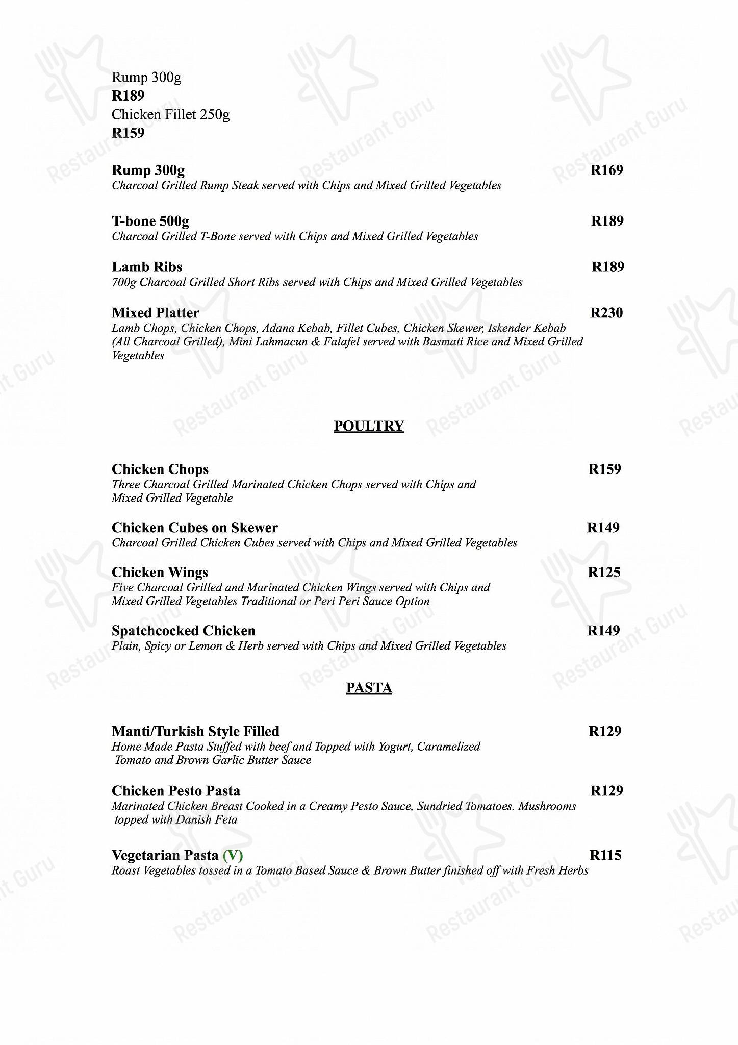 Menu at Nomad Restaurant Mall Of Africa, Randburg