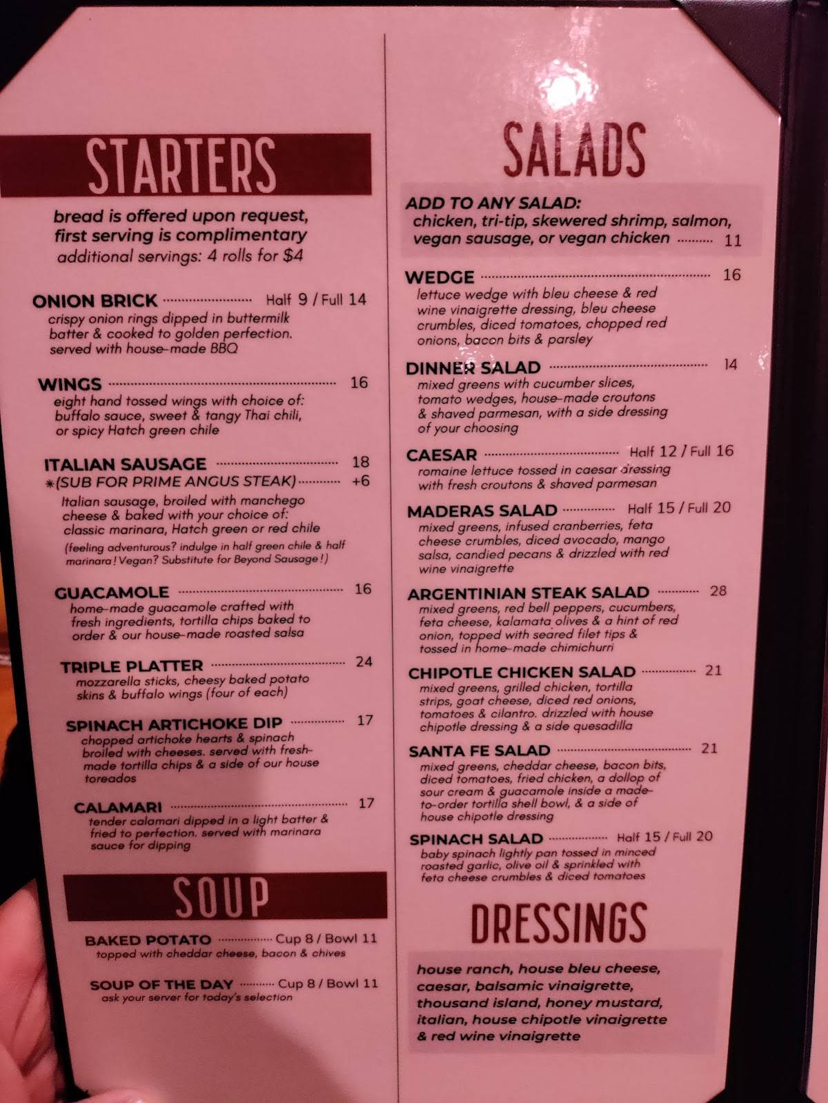 Menu at Maderas Steak & Ribs pub & bar, Los Alamitos