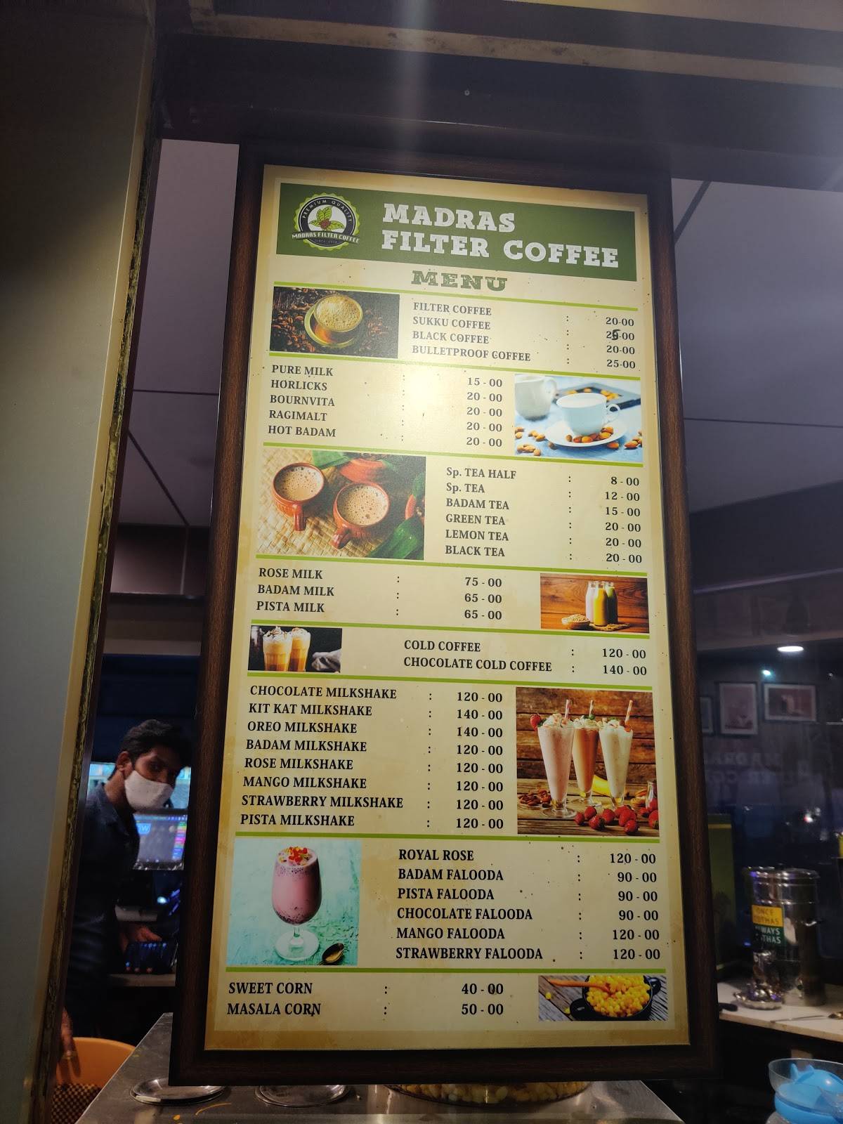 Menu at Madras Filter Coffee, Vijayawada