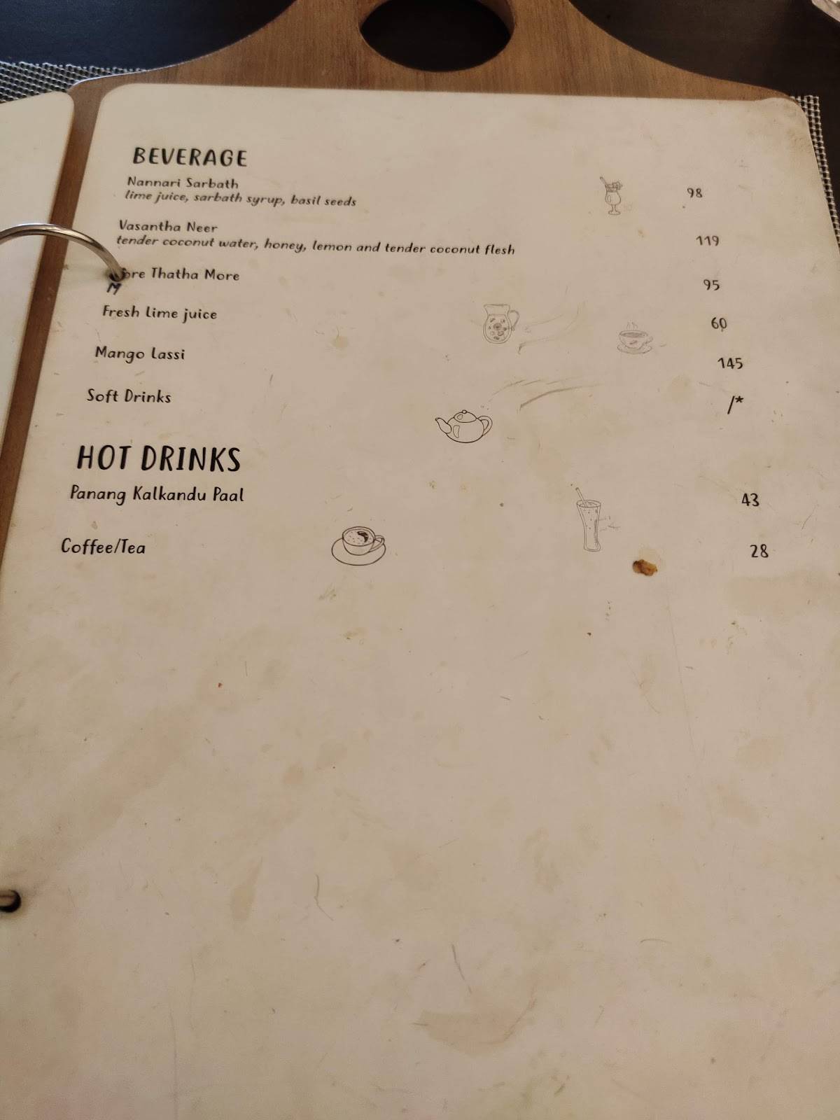Menu at Madras Machan's, Chennai
