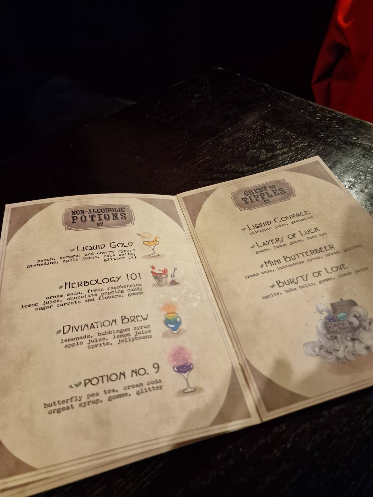 Menu at Magic Potions Tavern pub & bar, Edinburgh