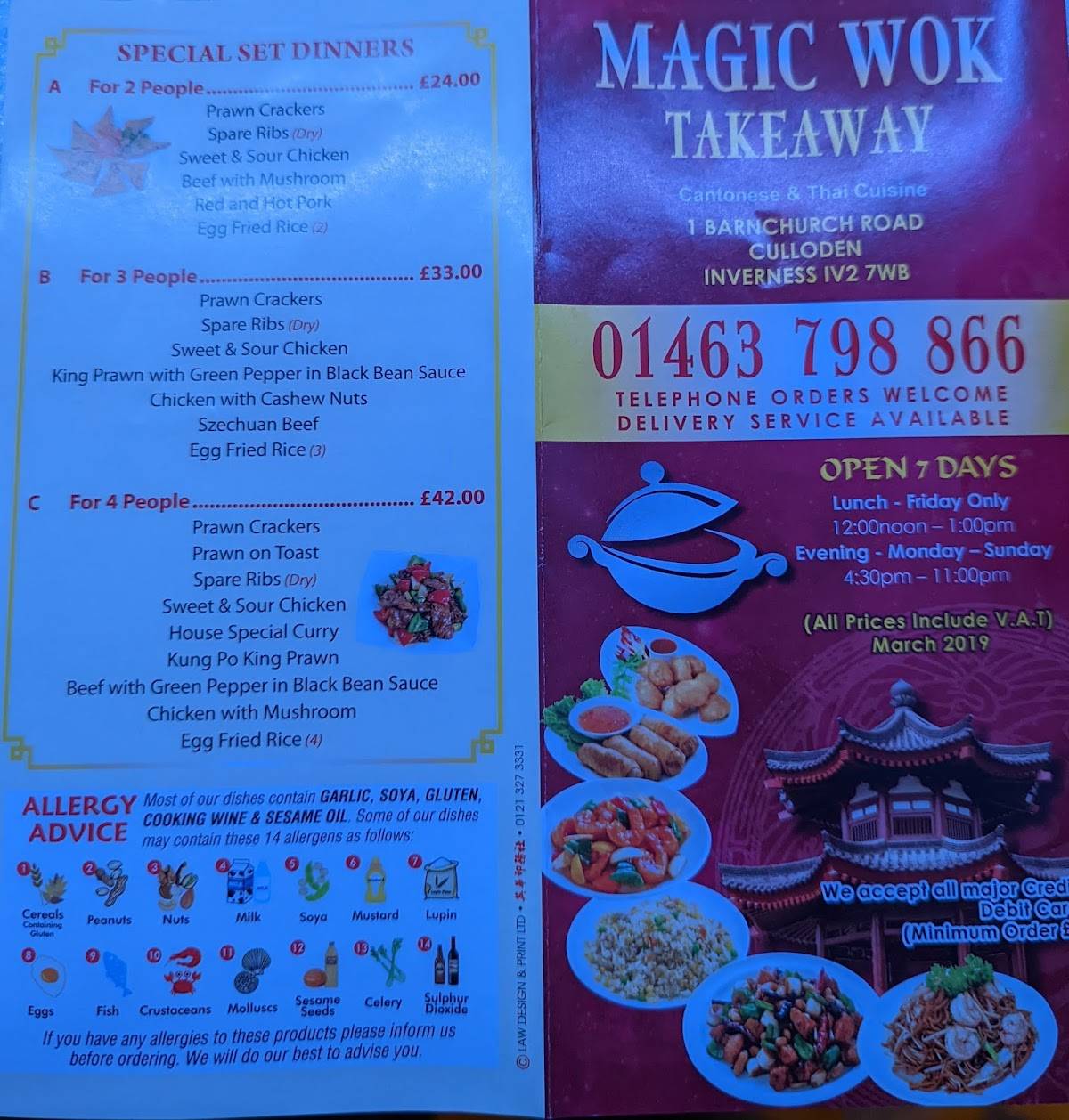 Menu at Magic Wok Takeaway fast food, Inverness