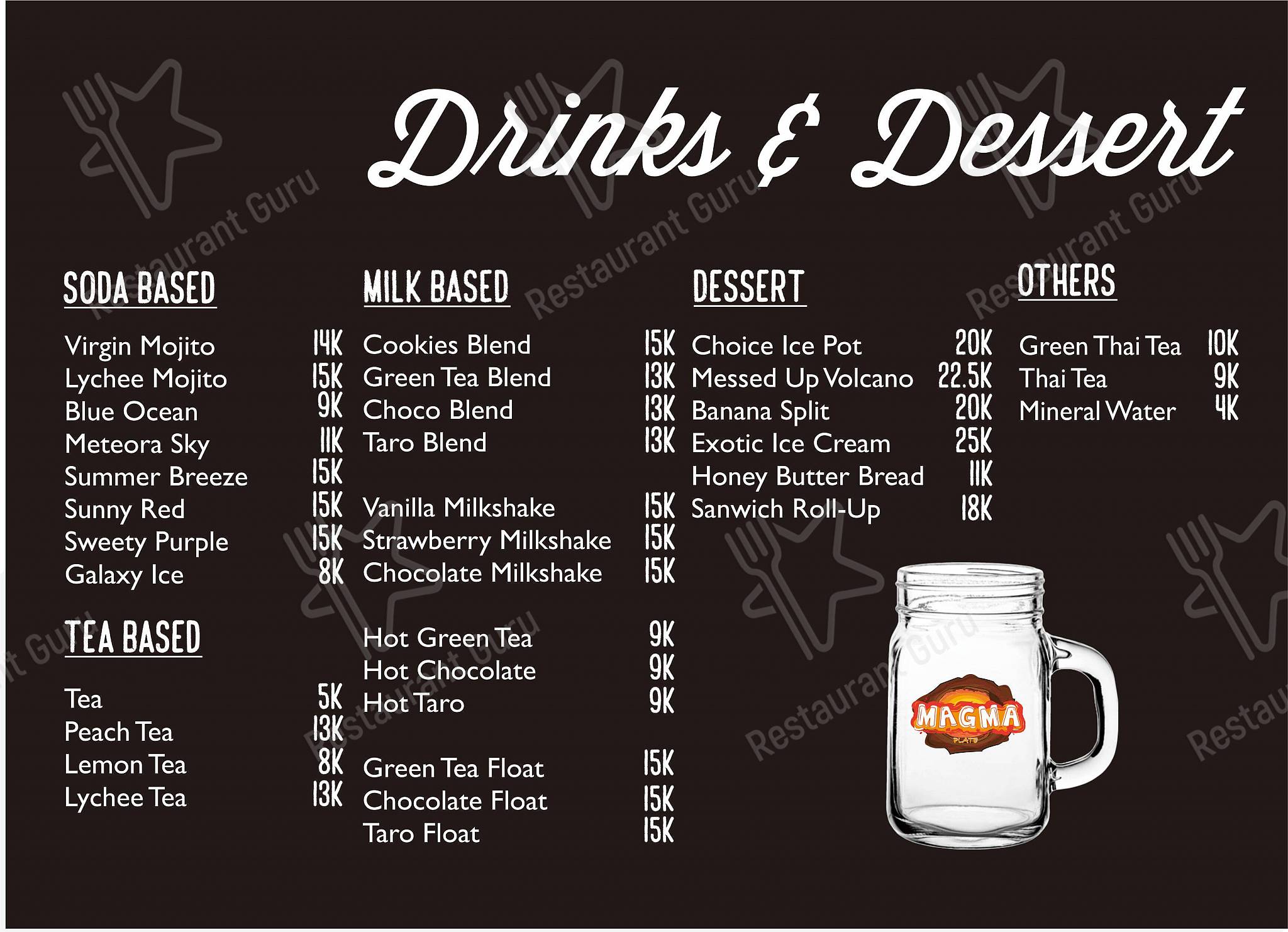 Menu at Magma Plate cafe, Bandung
