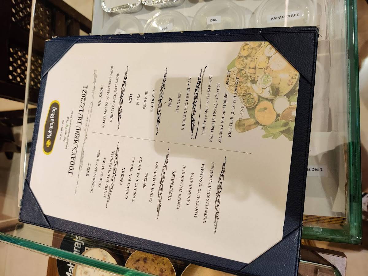 Menu at Maharaja Bhog Premium Veg Thali, Pune