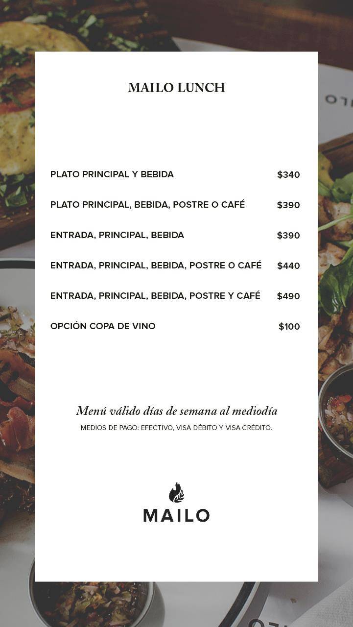 Carta del pub y bar Mailo, Rincón del Milberg, Av. Agustín M. García 8155