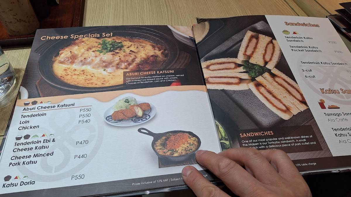 Menu at Maisen Tonkatsu - Shangri-La at the Fort pub & bar, Taguig