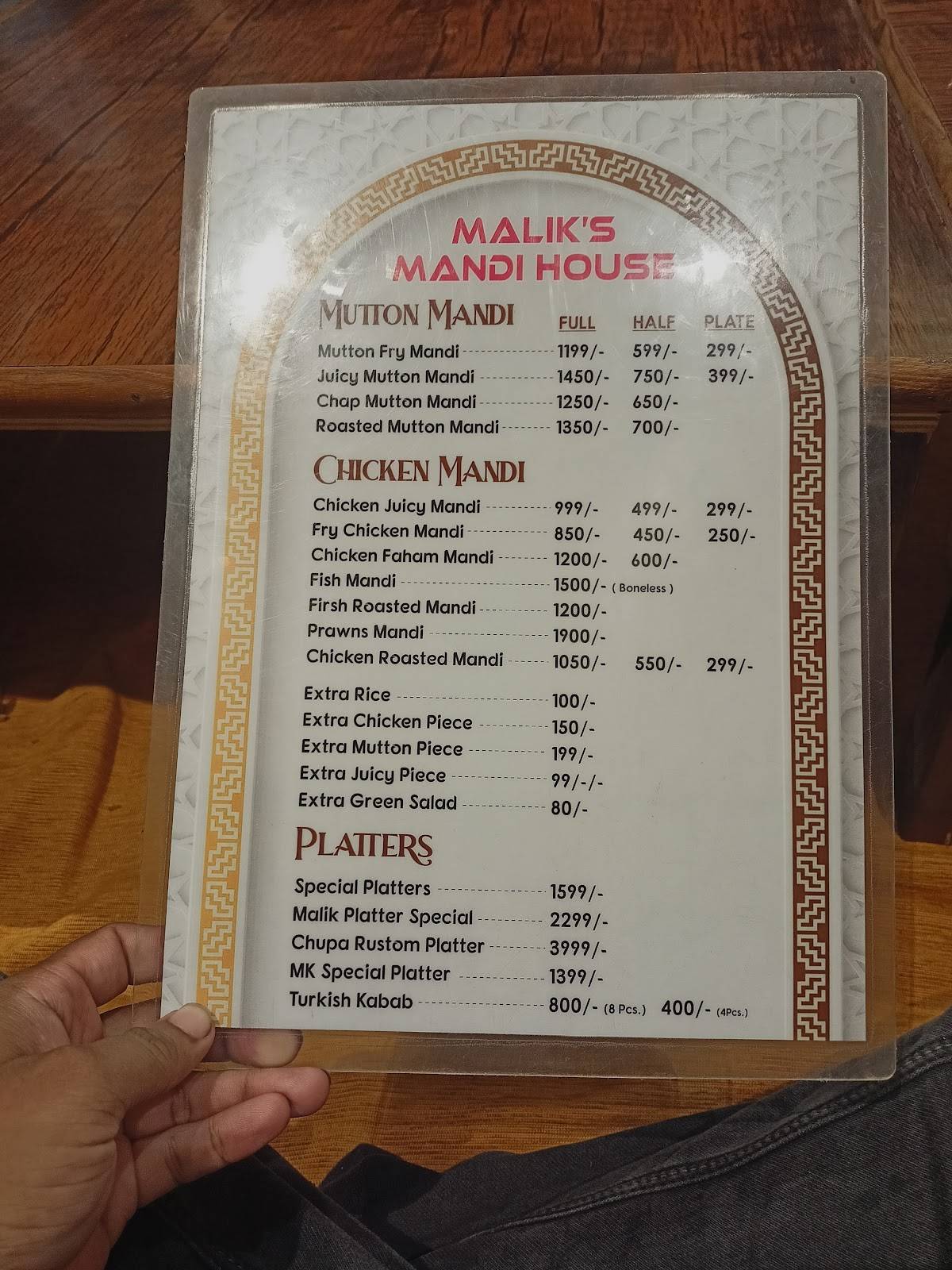 Menu at Malik Fort Restaurant Daulatabad, Daulatabad