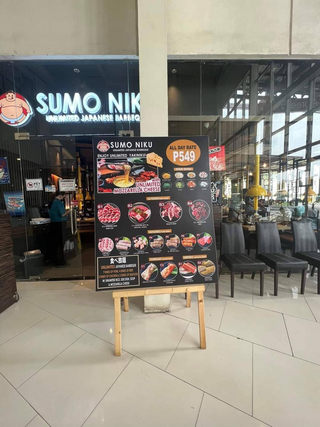 Menu at Sumo Niku restaurant, Pasig, H3P5+723