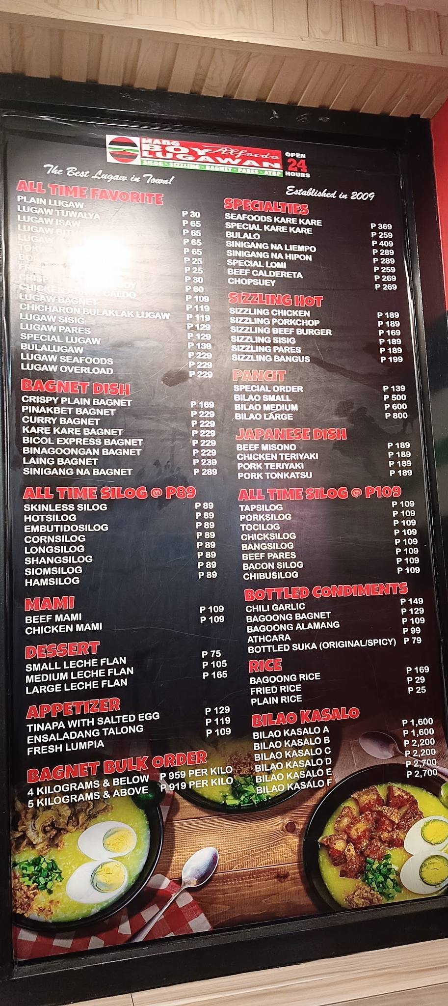 Carta del restaurante Mang Boy Alfredo Lugawan - Gen Trias, General Trias